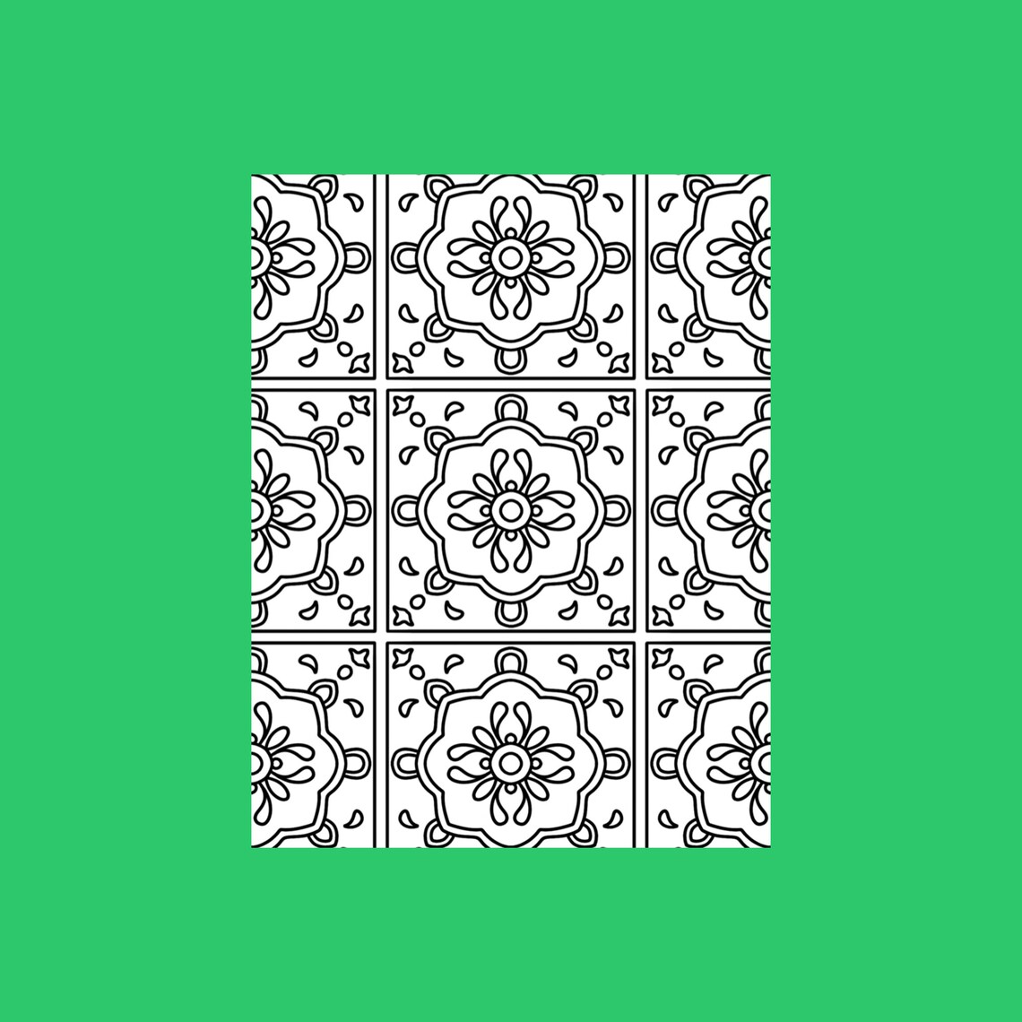 12 Mexican Tiles Coloring Pages for Kids, Premium Printable Coloring ...