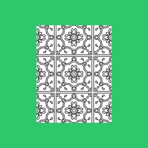 12 Mexican Tiles Coloring Pages for Kids, Premium Printable Coloring ...