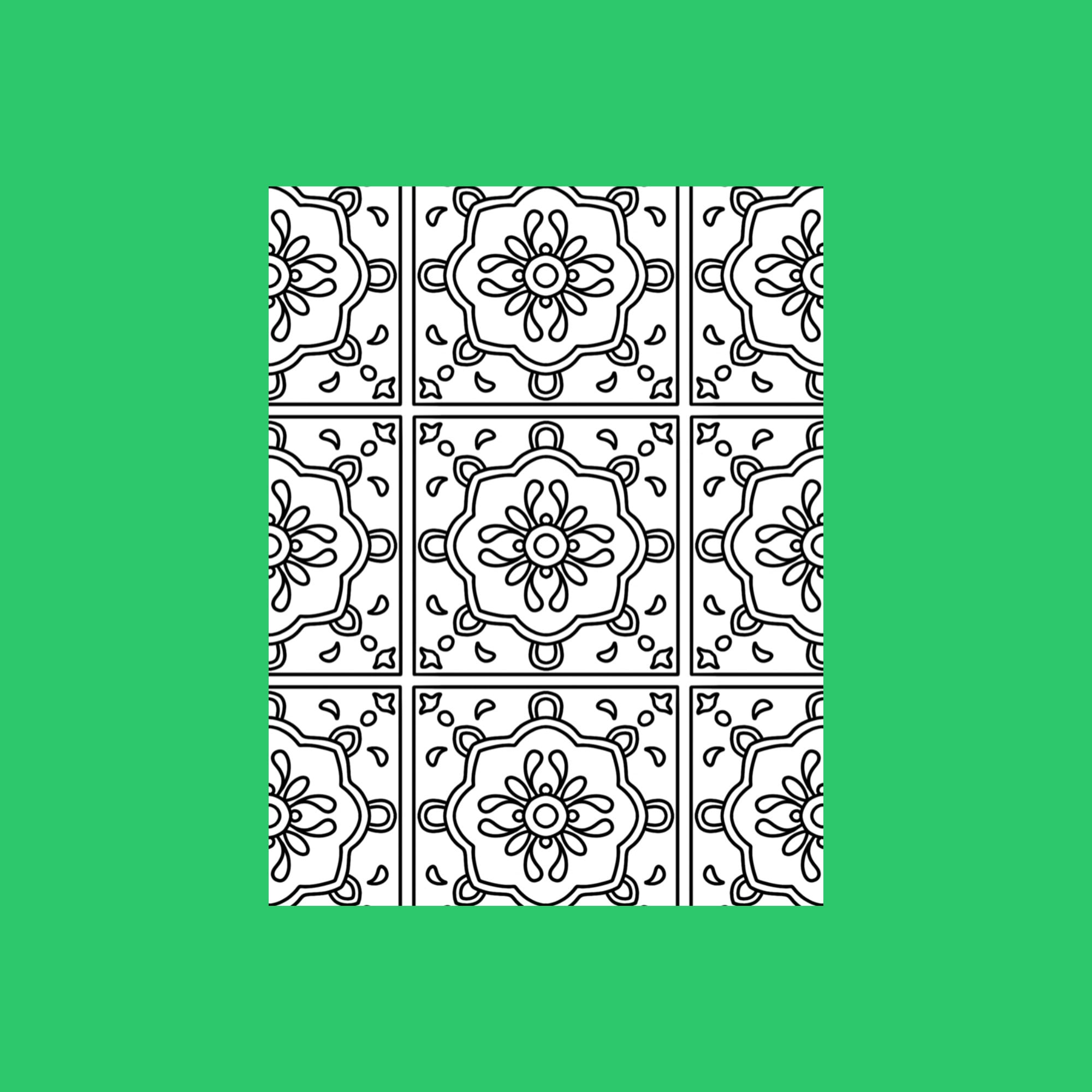 12 Mexican Tiles Coloring Pages for Kids, Premium Printable Coloring ...