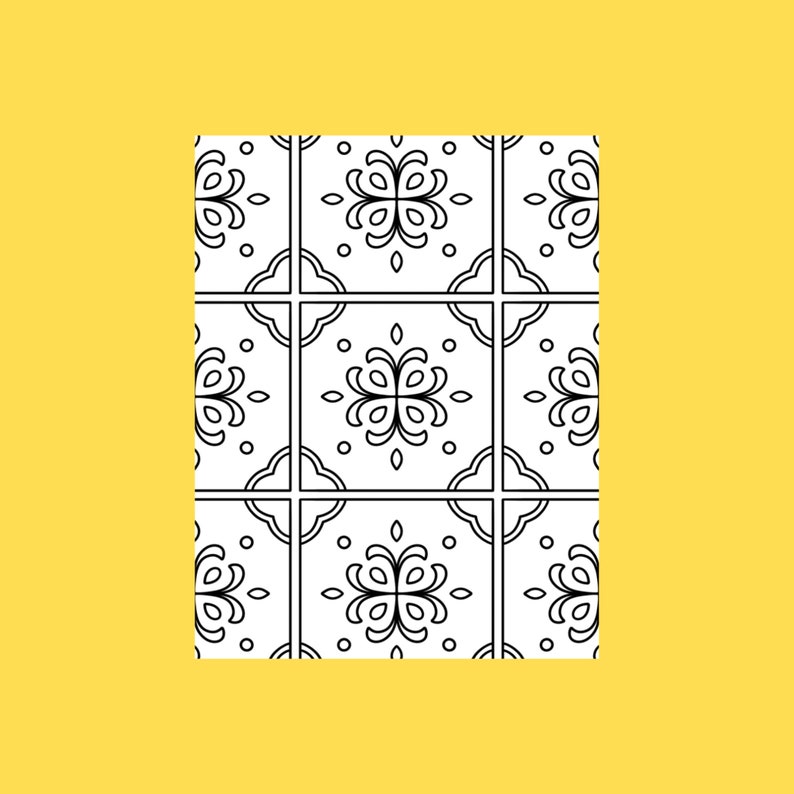 10 Italian Tile Coloring Pages for Kids, Premium Printable Coloring ...