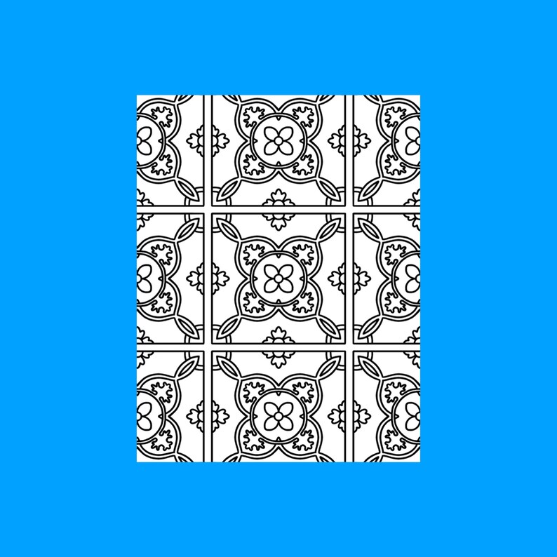12 Mexican Tiles Coloring Pages for Kids, Premium Printable Coloring ...