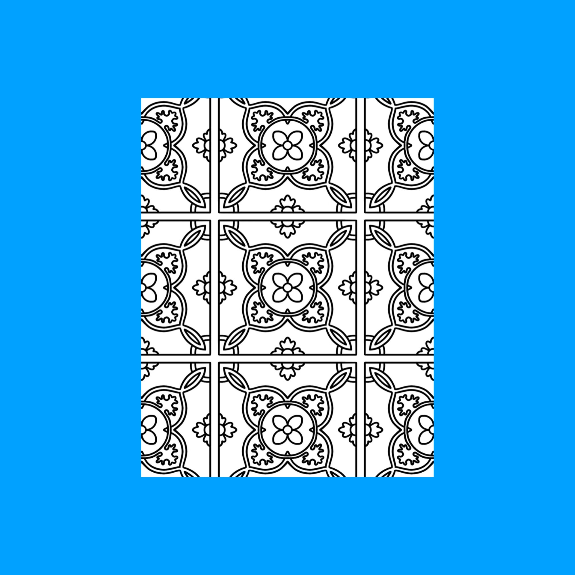 12 Mexican Tiles Coloring Pages for Kids, Premium Printable Coloring ...