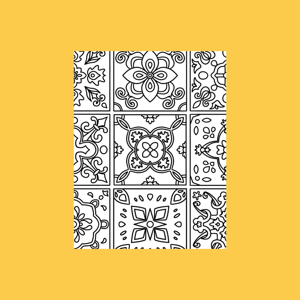 12 Mexican Tiles Coloring Pages for Kids, Premium Printable Coloring ...