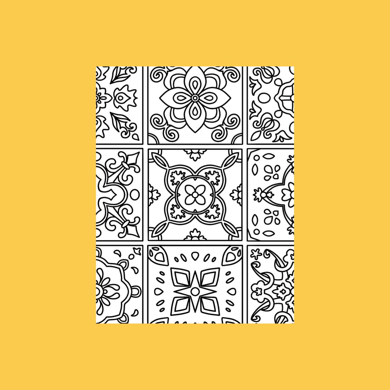 12 Mexican Tiles Coloring Pages for Kids, Premium Printable Coloring ...
