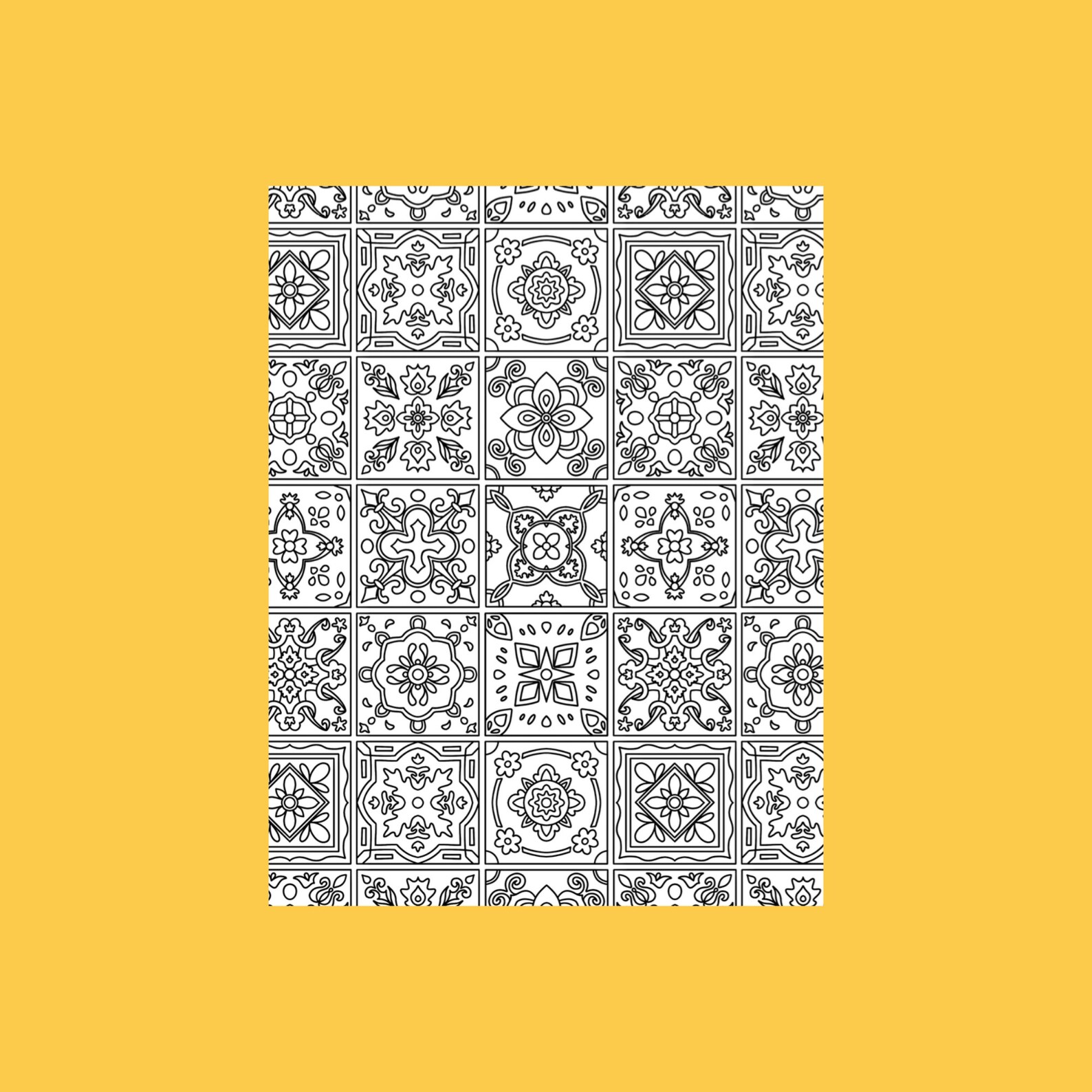 12 Mexican Tile Intermediate Coloring Pages, Premium Printable Coloring ...