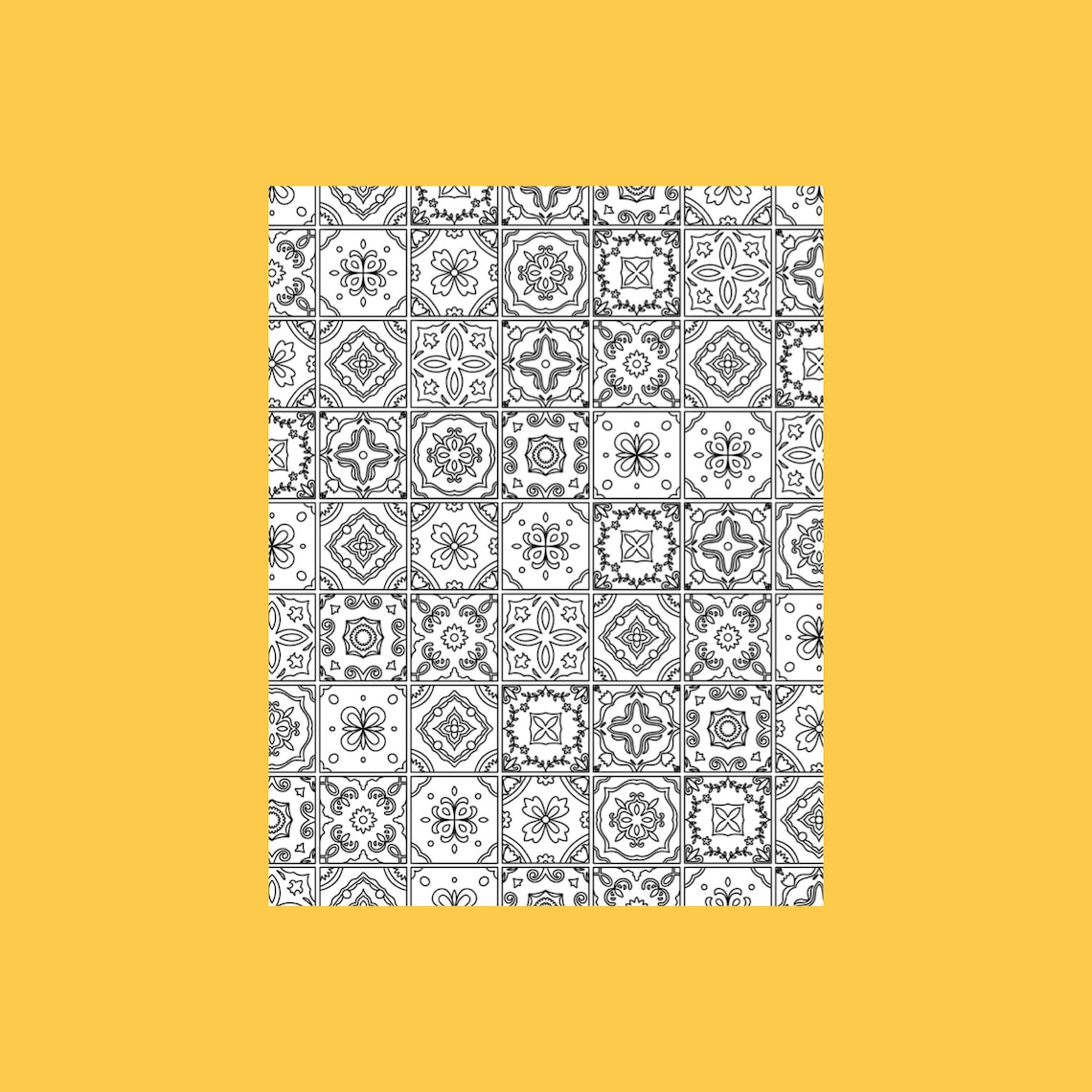 10 Advanced Italian Tile Coloring Pages, Premium Printable Coloring ...