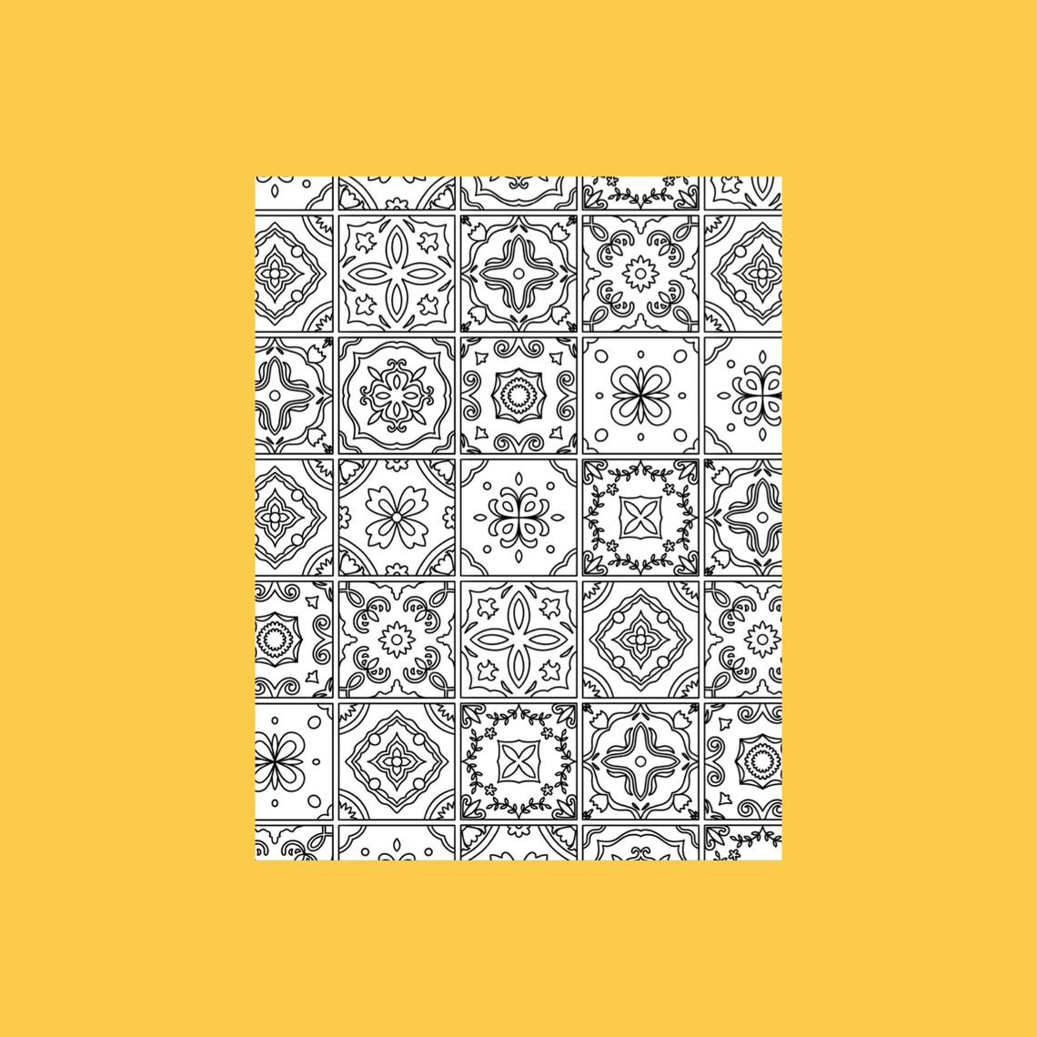 10 Intermediate Italian Tile Coloring Pages, Premium Printable Coloring ...