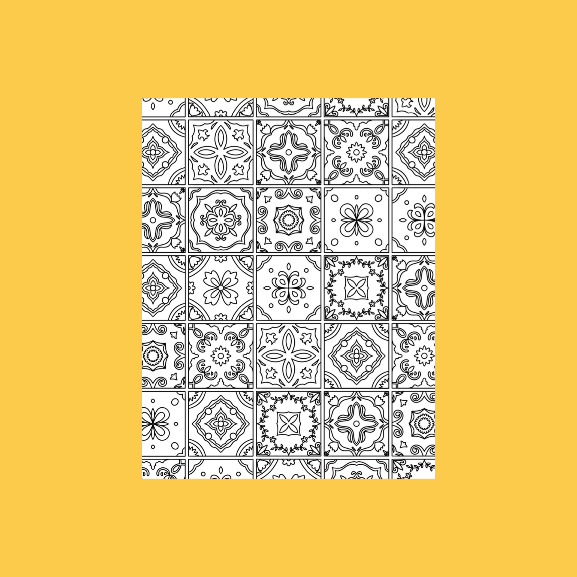 10 Intermediate Italian Tile Coloring Pages, Premium Printable Coloring ...