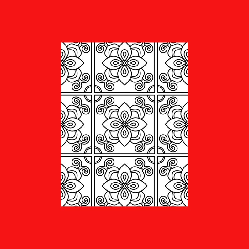 12 Mexican Tiles Coloring Pages for Kids, Premium Printable Coloring ...