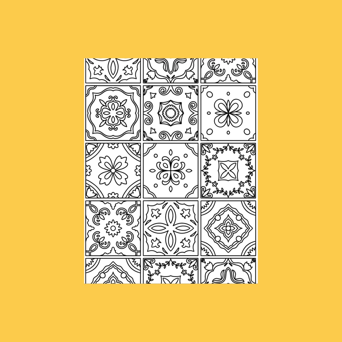 10 Italian Tile Coloring Pages for Beginners, Premium Printable ...