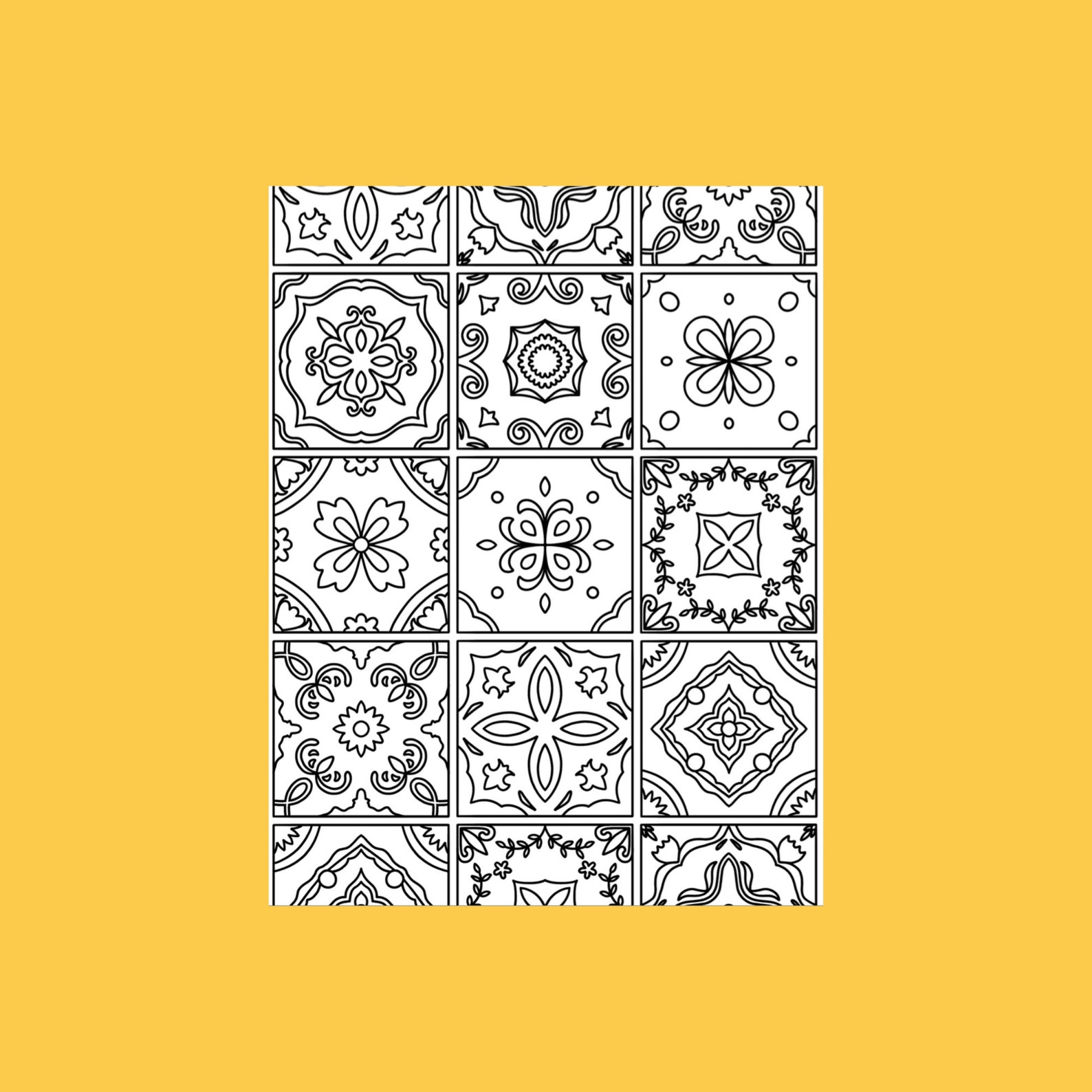 10 Italian Tile Coloring Pages for Beginners, Premium Printable ...