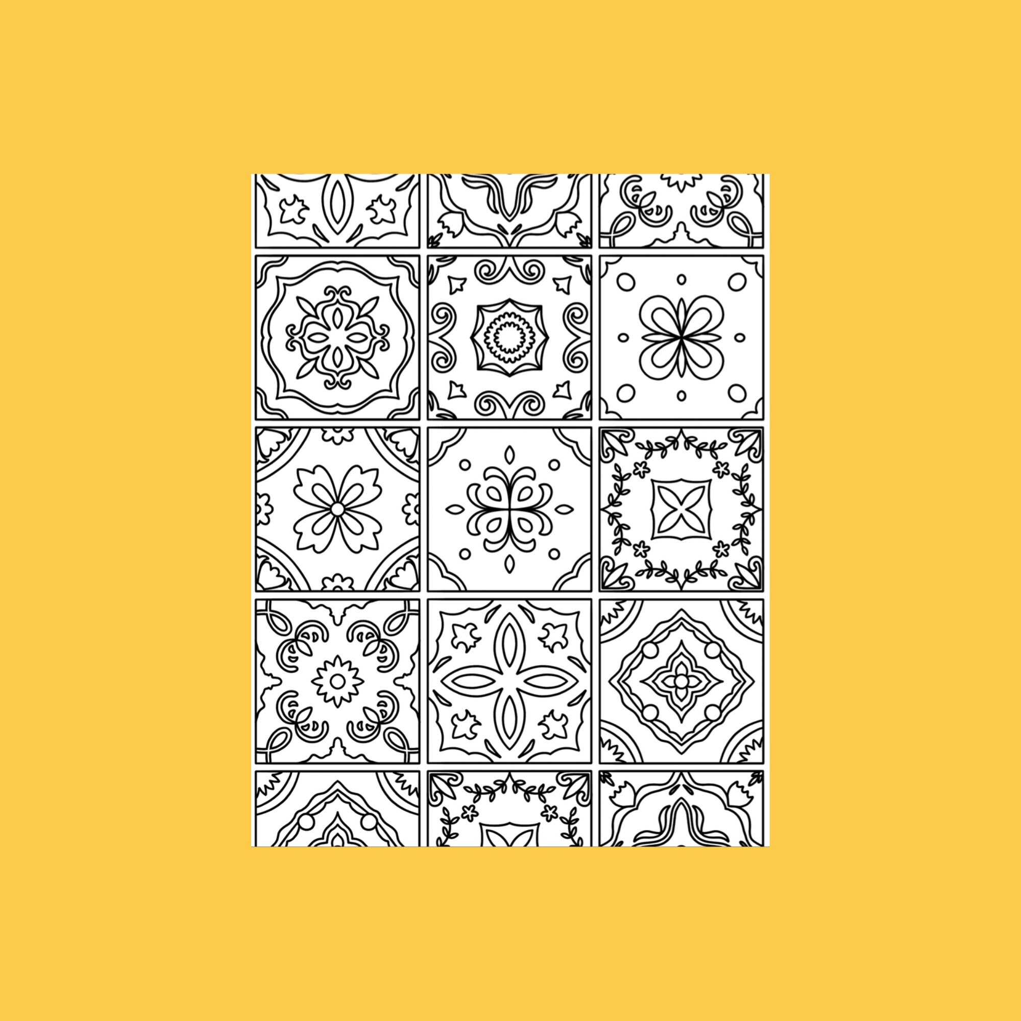 10 Italian Tile Coloring Pages for Beginners, Premium Printable ...
