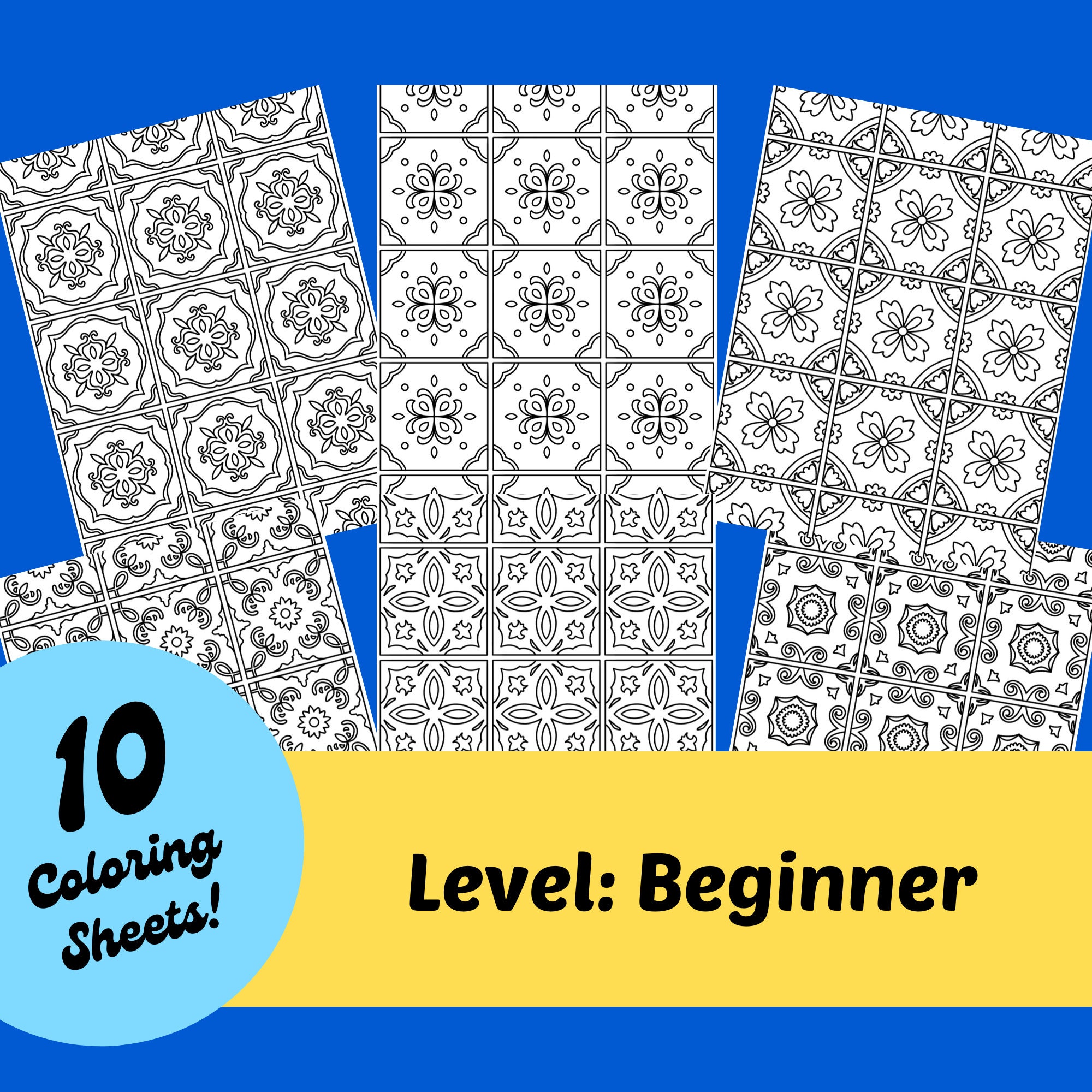 10 Italian Tile Coloring Pages for Beginners, Premium Printable ...