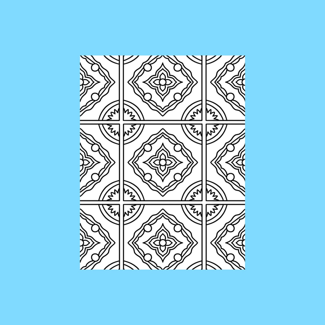 10 Italian Tile Coloring Pages for Kids, Premium Printable Coloring ...