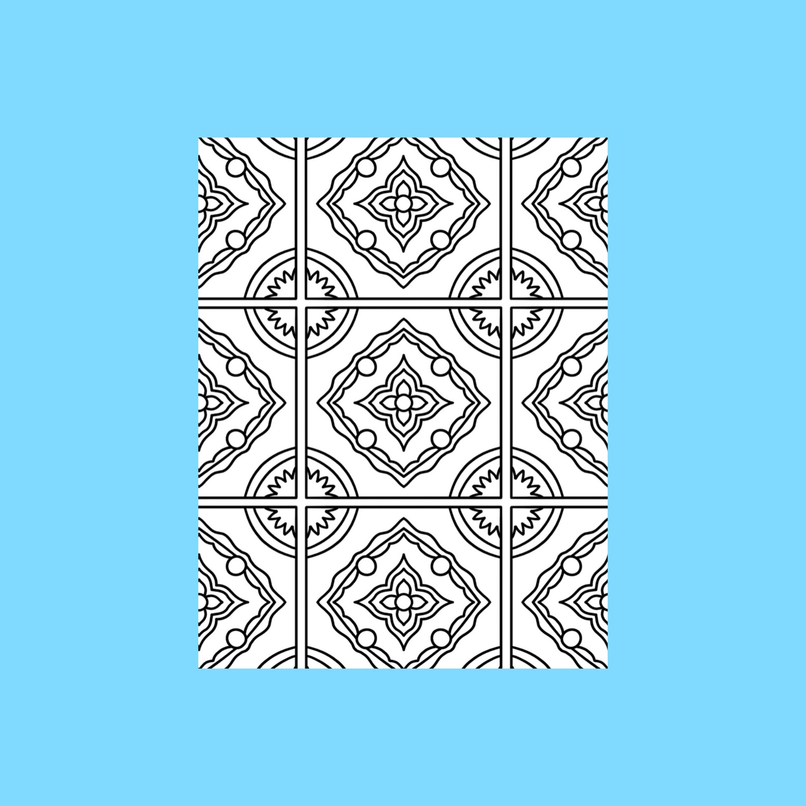 10 Italian Tile Coloring Pages for Kids, Premium Printable Coloring ...