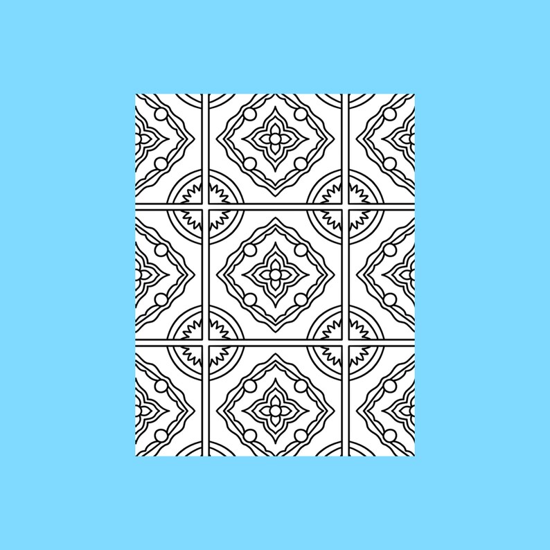 10 Italian Tile Coloring Pages for Kids, Premium Printable Coloring ...