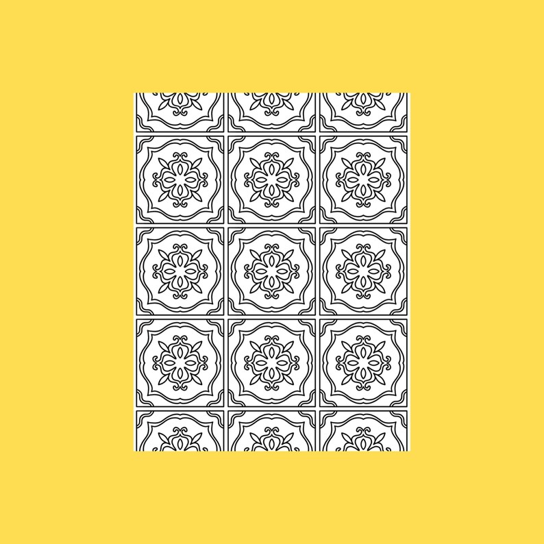 10 Italian Tile Coloring Pages for Beginners, Premium Printable ...