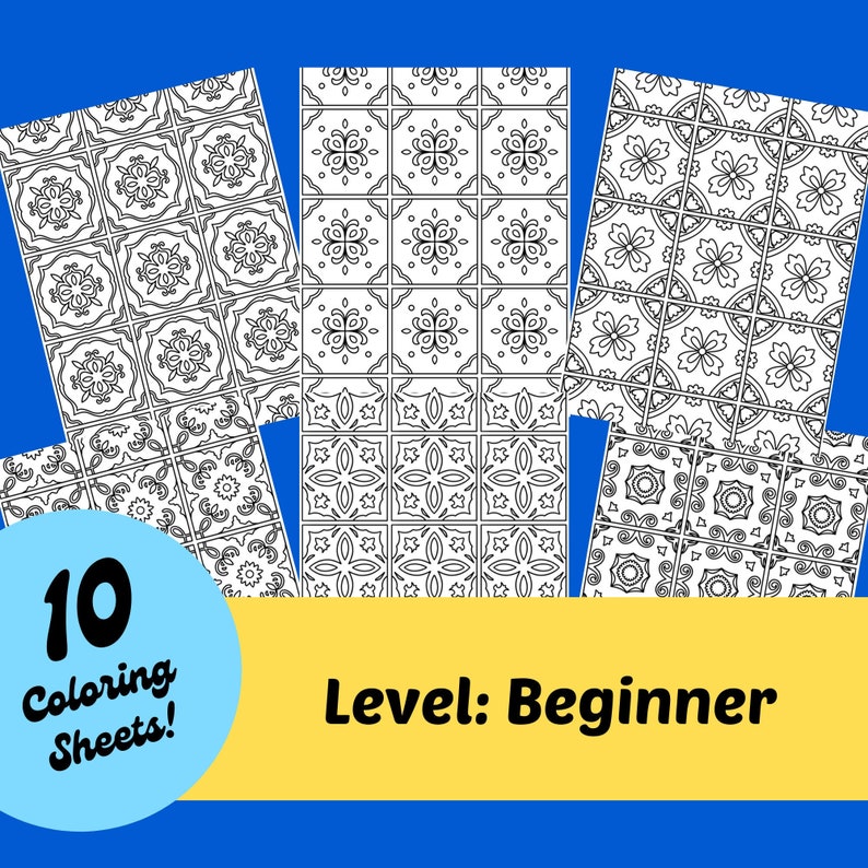 10 Italian Tile Coloring Pages for Beginners Premium - Etsy