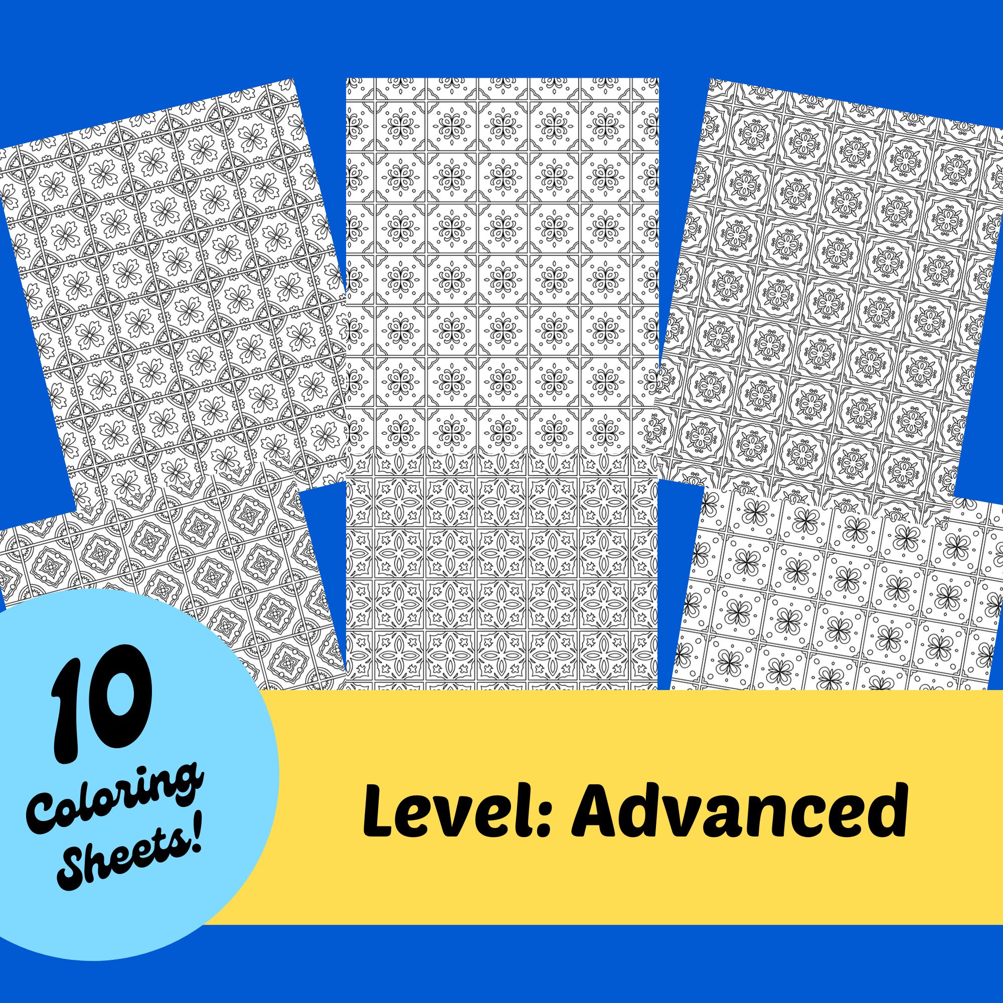 10 Advanced Italian Tile Coloring Pages, Premium Printable Coloring ...