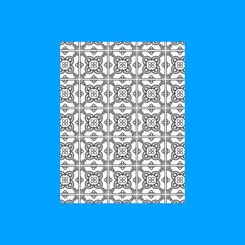 12 Mexican Tile Intermediate Coloring Pages, Premium Printable Coloring ...