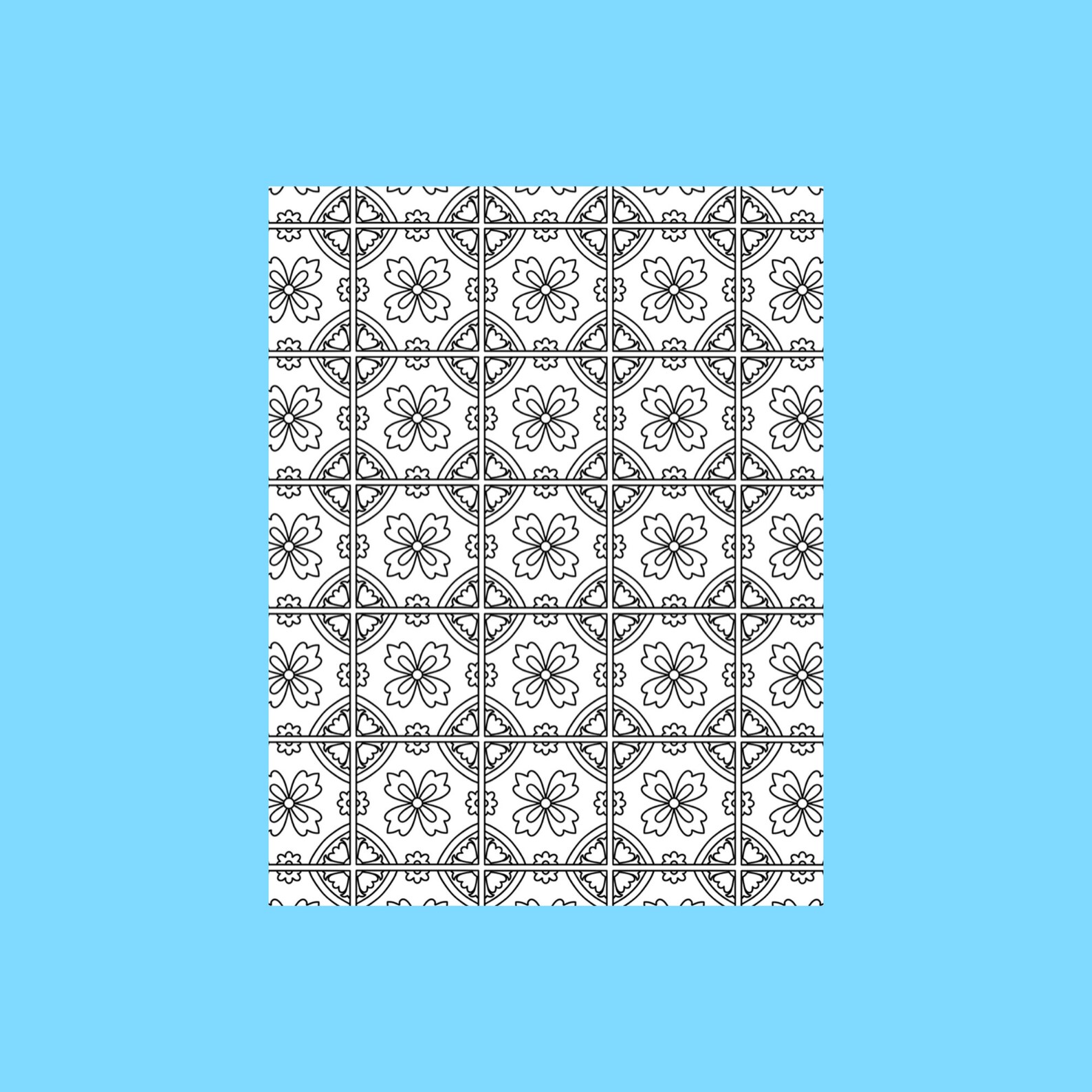 10 Intermediate Italian Tile Coloring Pages, Premium Printable Coloring ...
