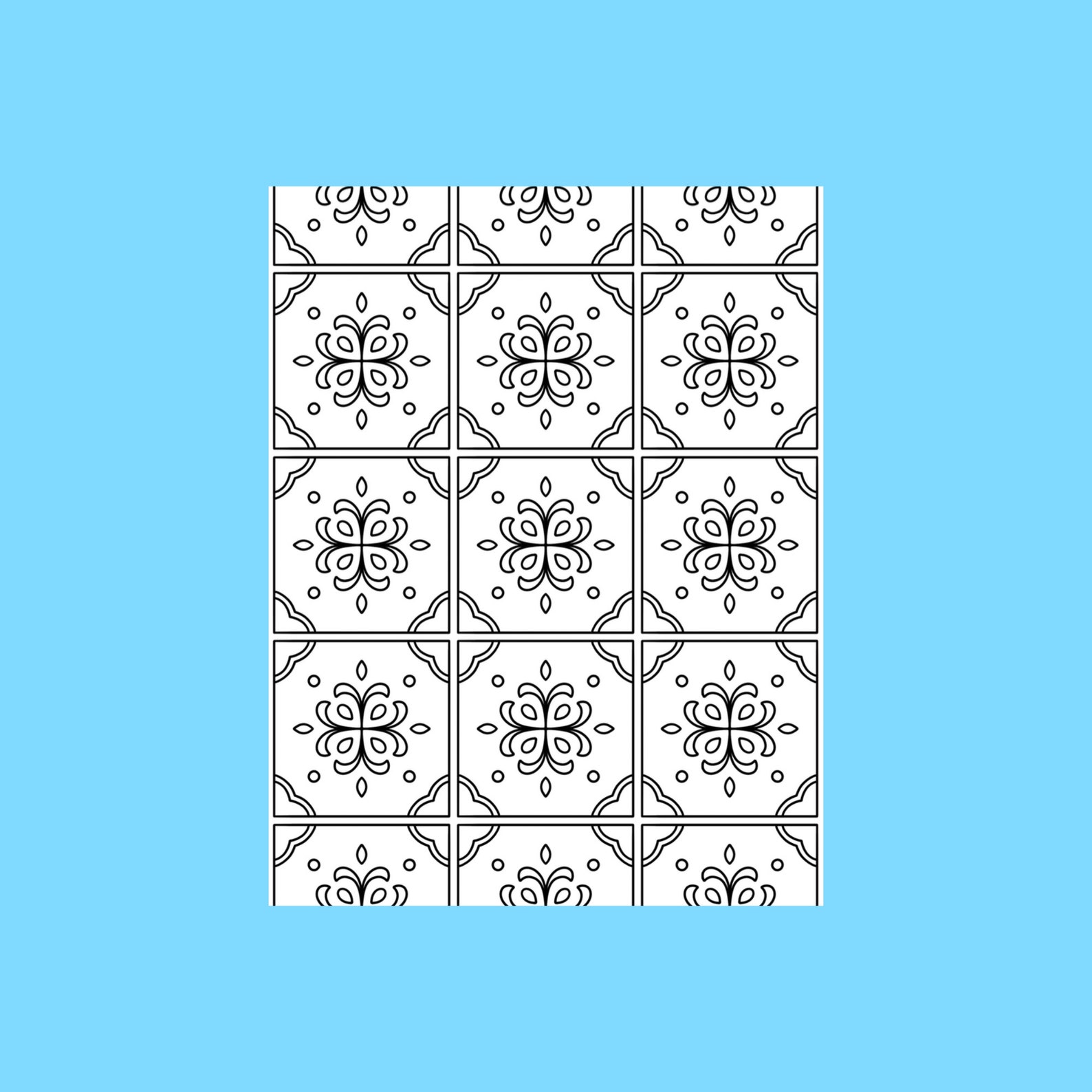 10 Italian Tile Coloring Pages for Beginners, Premium Printable ...