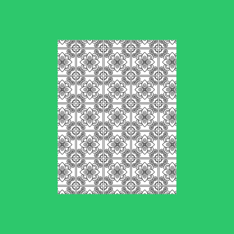 12 Mexican Tile Intermediate Coloring Pages, Premium Printable Coloring ...