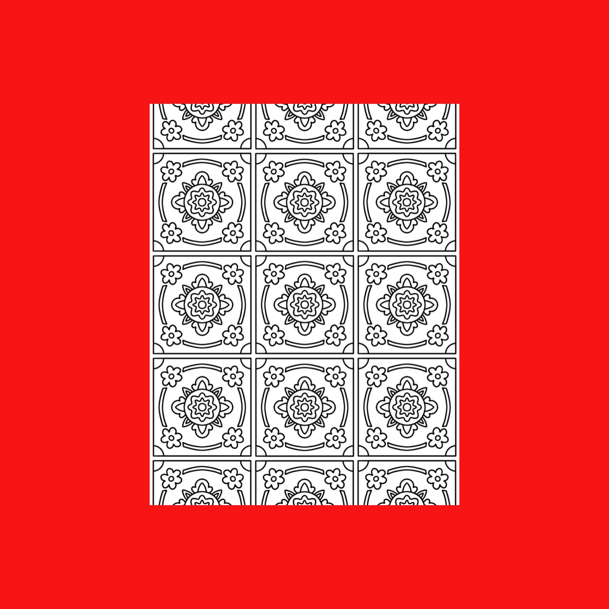 12 Mexican Tile Coloring Pages for Beginners, Premium Printable ...