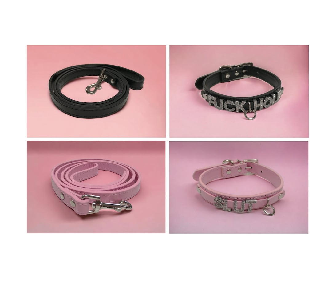 Collar and Leash Set, Custom Women Choker Collar, Name Choker Chain ...