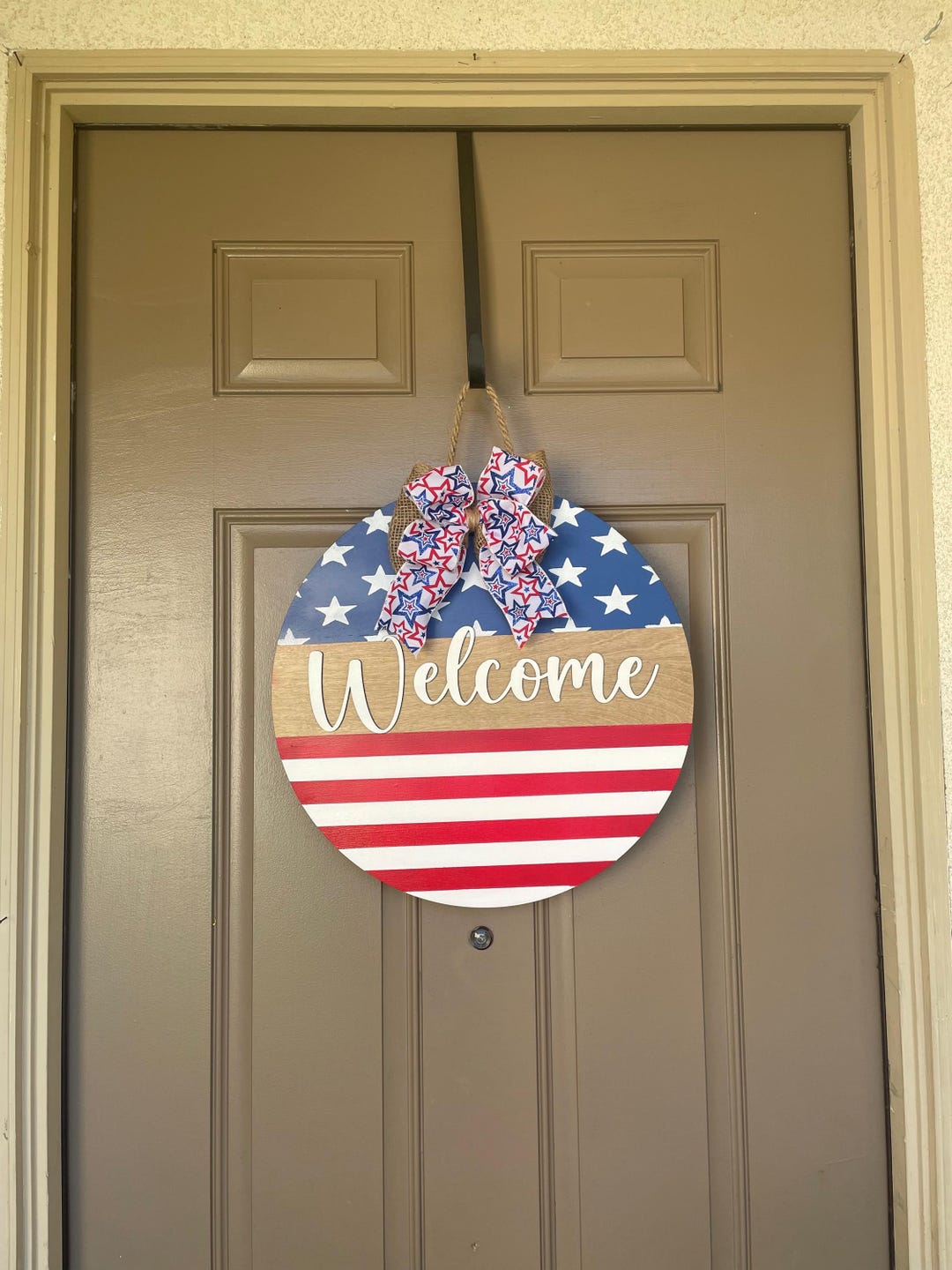 Welcome Door Sign, Patriotic Door Sign, Fourth of July - Etsy