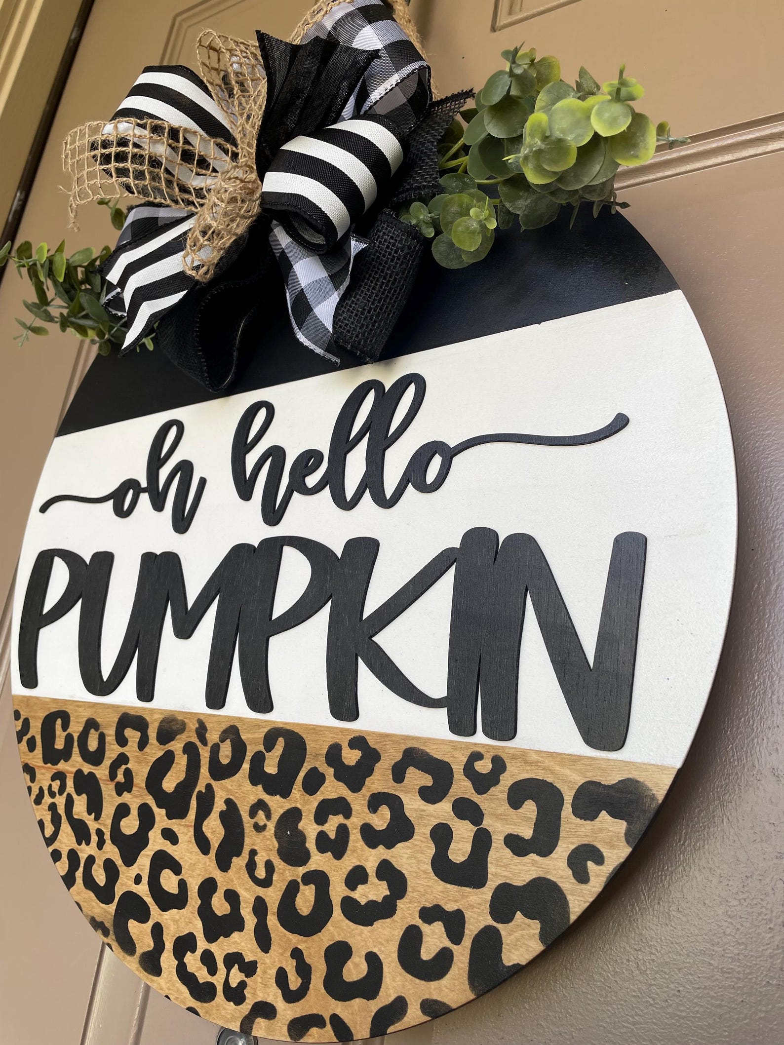 Oh Hello Pumpkin Door Hanger, Pumpkin Door Hanger - Etsy