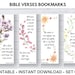 Printable Bible Verses Bookmarks, Psalms Bookmark Set, Watercolor ...