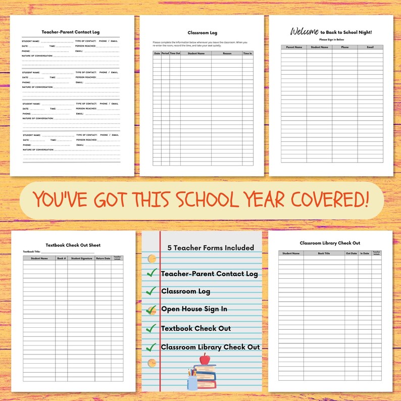 Back to School Forms Bundle for Teachers Classroom - Etsy