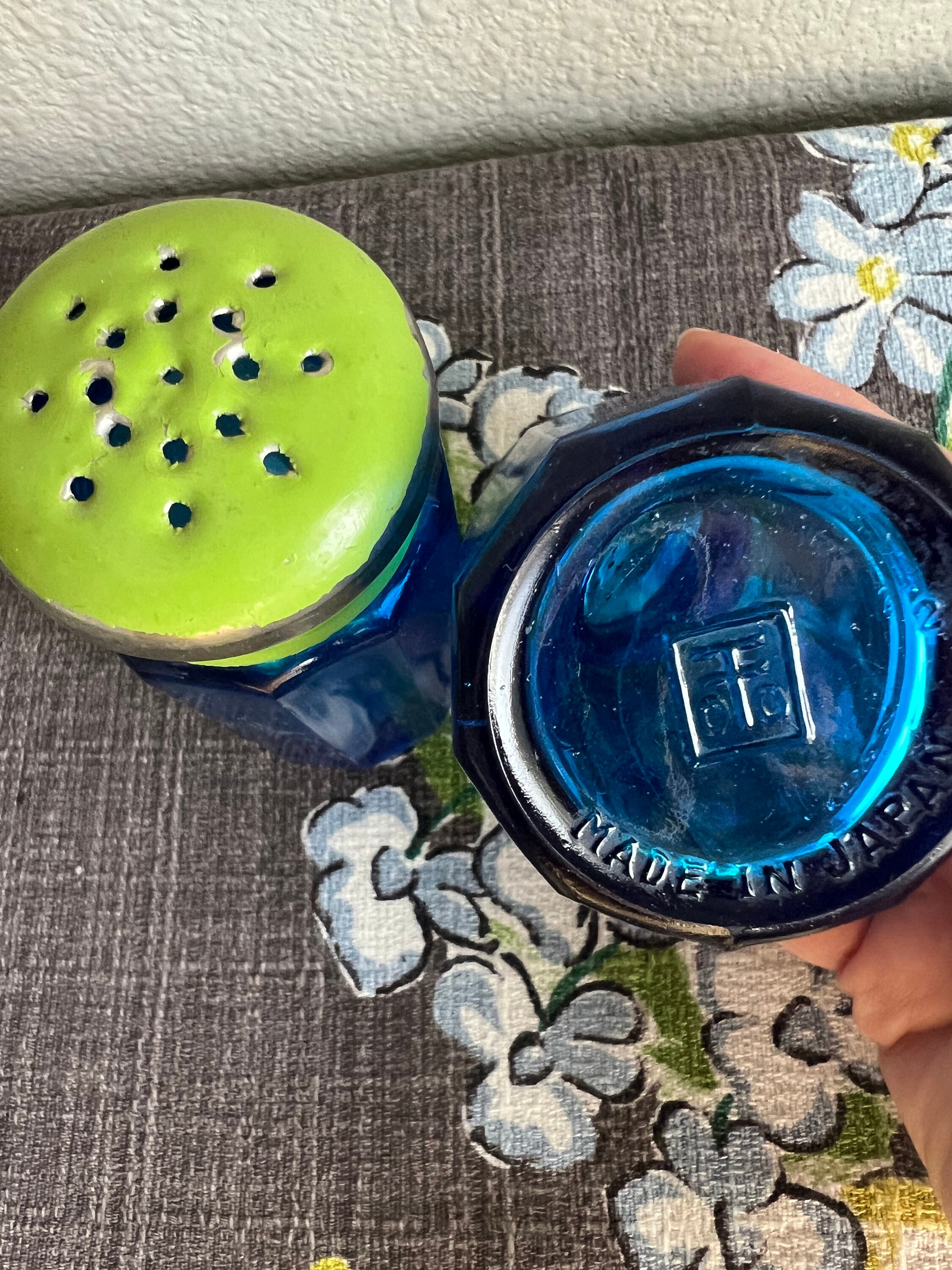 Made in Japan Blue Glass Salt and Pepper Shakers - Etsy