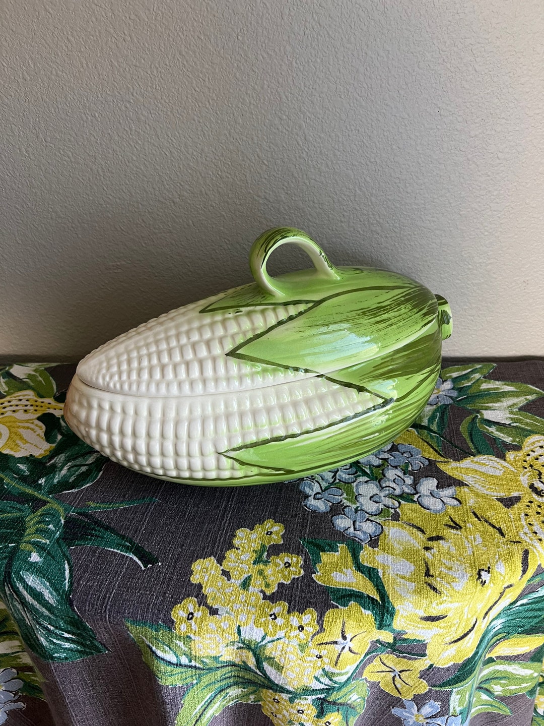 Corn Ceramic Covered Dish Vintage - Etsy