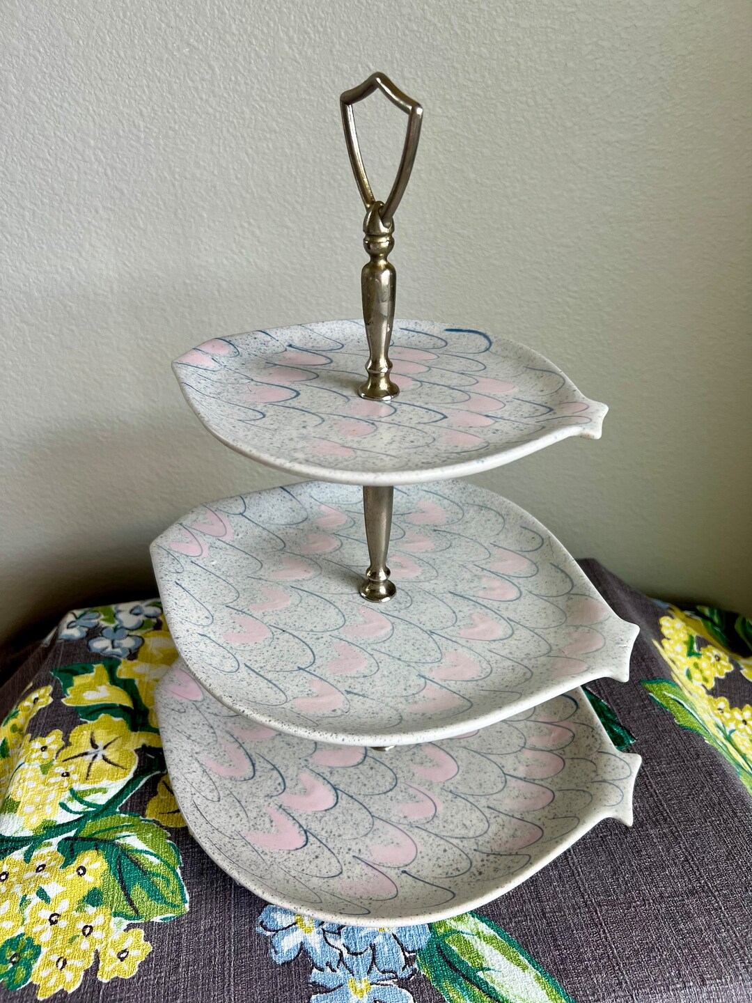 Caltempo Fish Fin 3 Tier Tidbit Tray MCM - Etsy