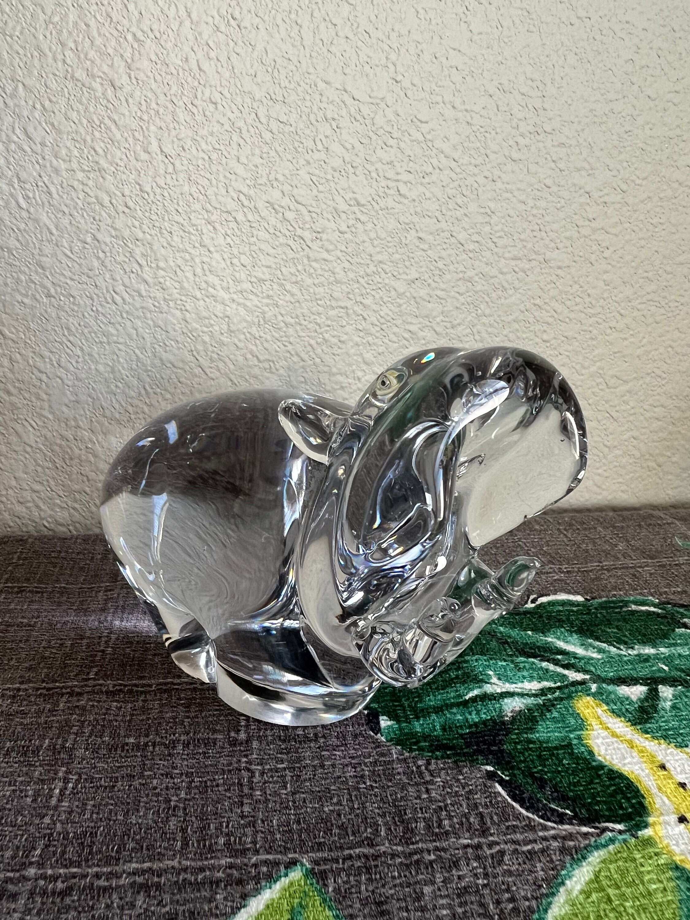 Glass Hippo Paperweight Vintage - Etsy