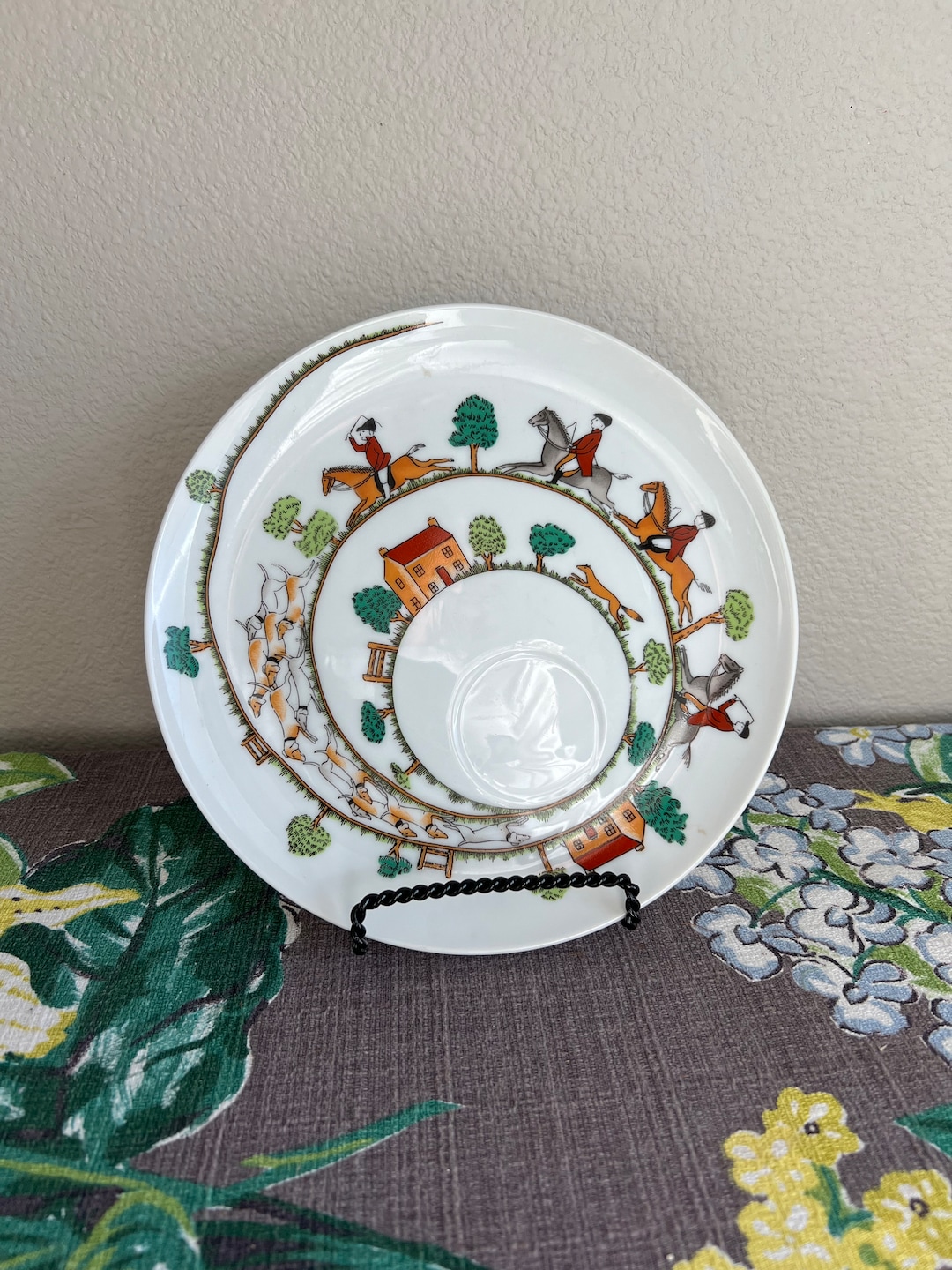 Sigma Taste Setter Hunt Scene Ceramic Vintage Plates Set of 2 - Etsy