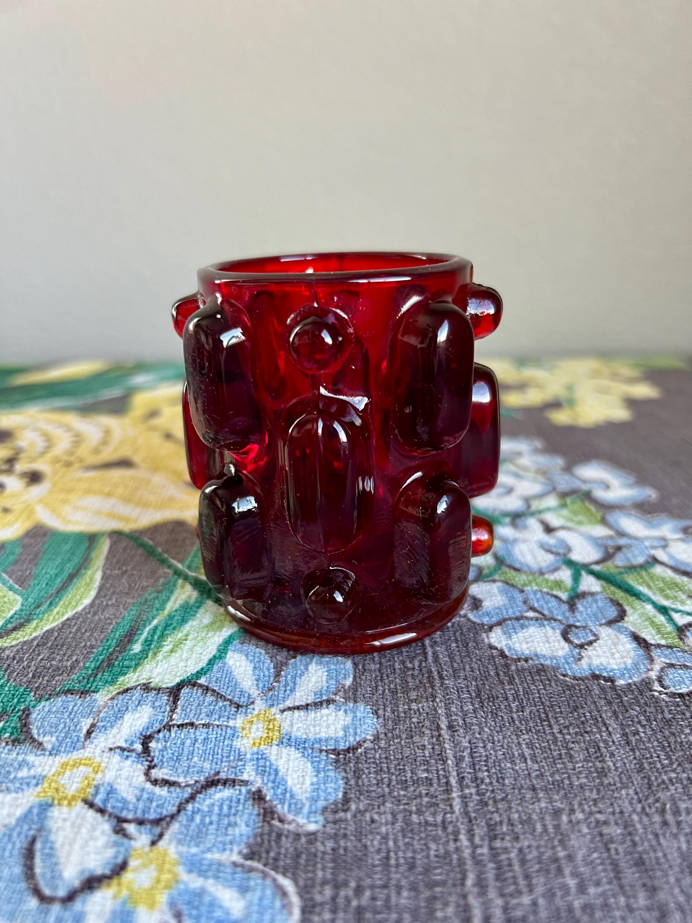 1970s Japanese Bond Ware Red Glass Blobby Votive Candle Holder - Etsy