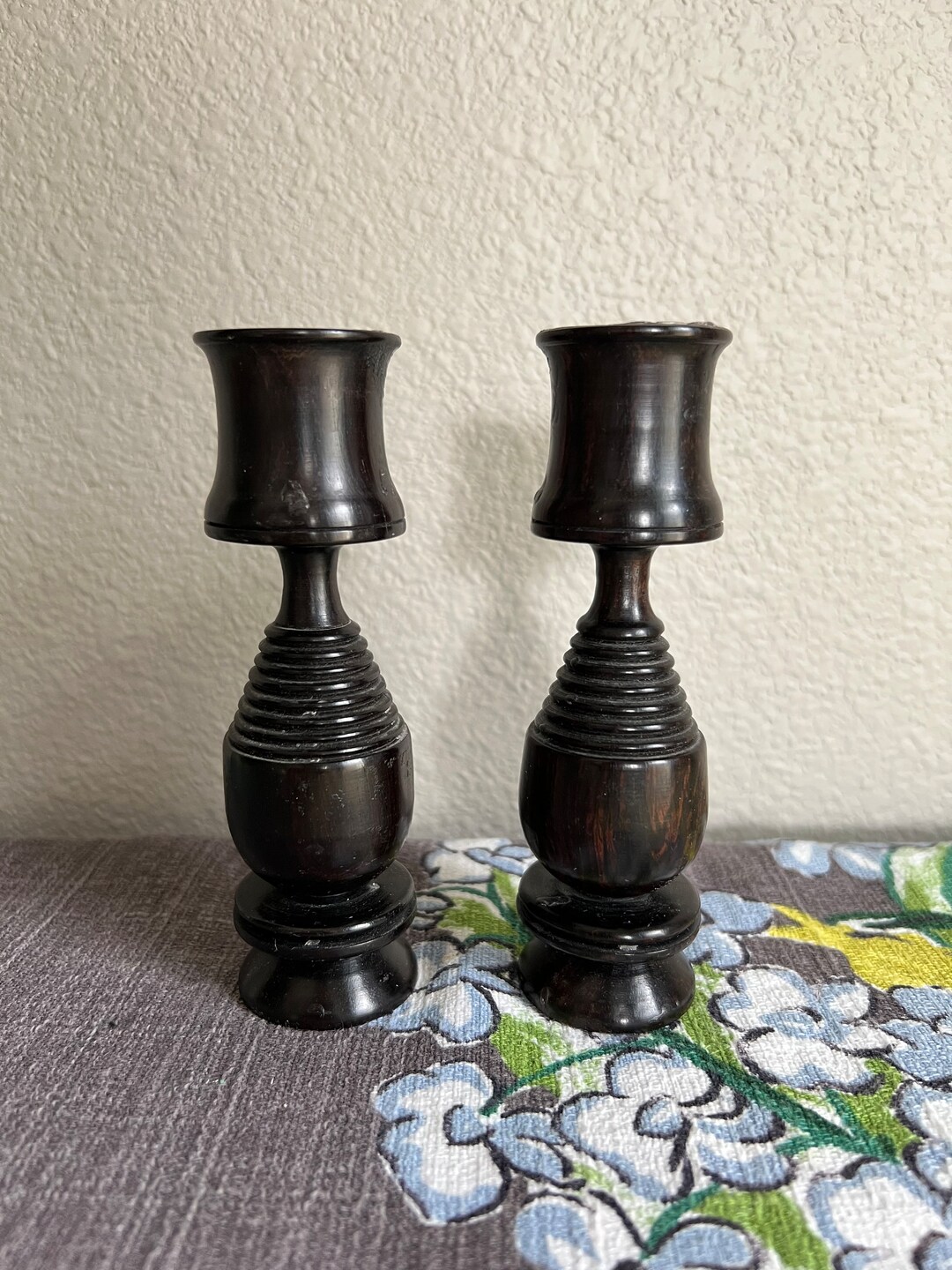 Turned Ebony Candlesticks - Etsy
