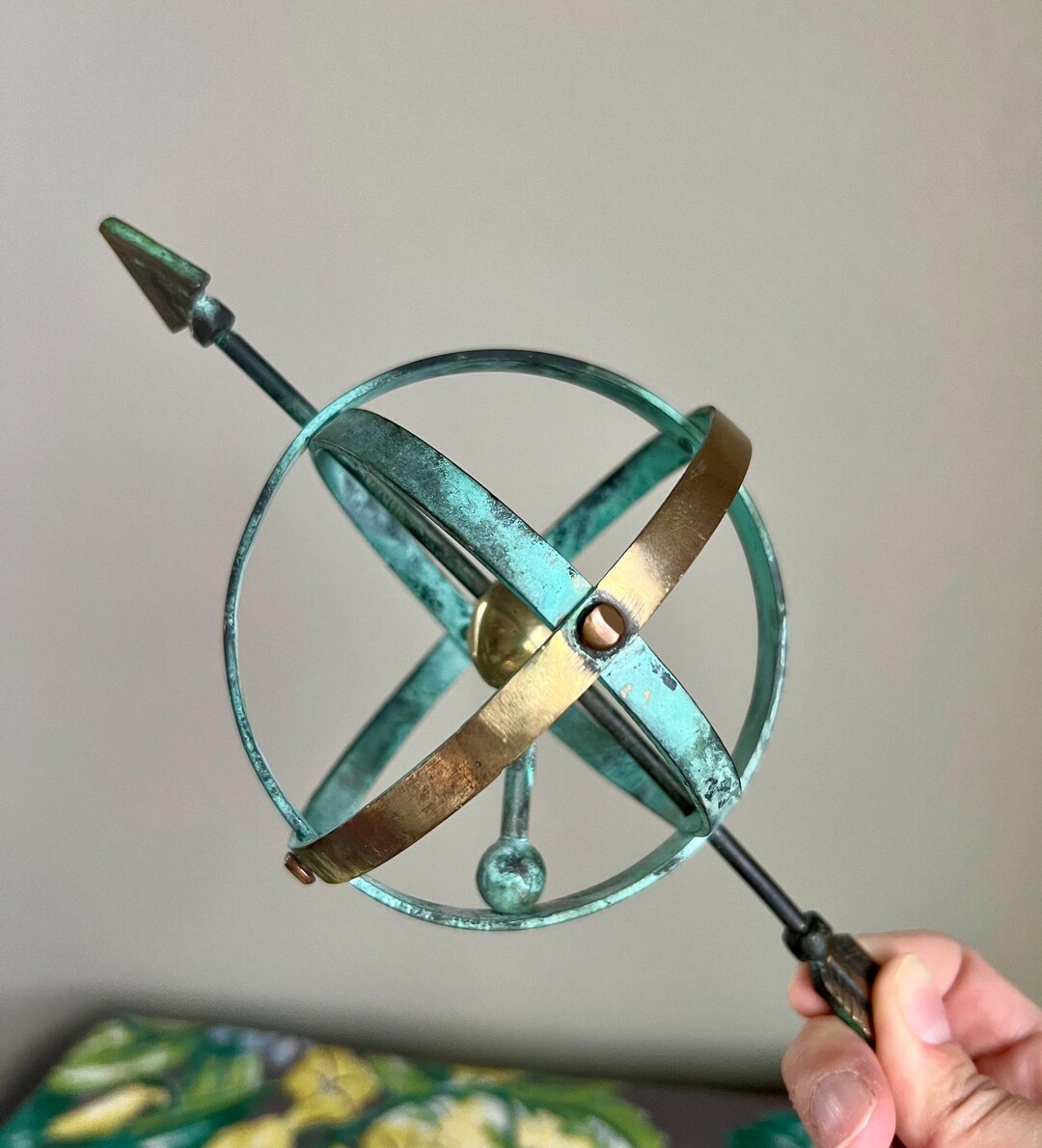 Armillary Sundial Brass and Verdigris Tabletop Sculpture - Etsy