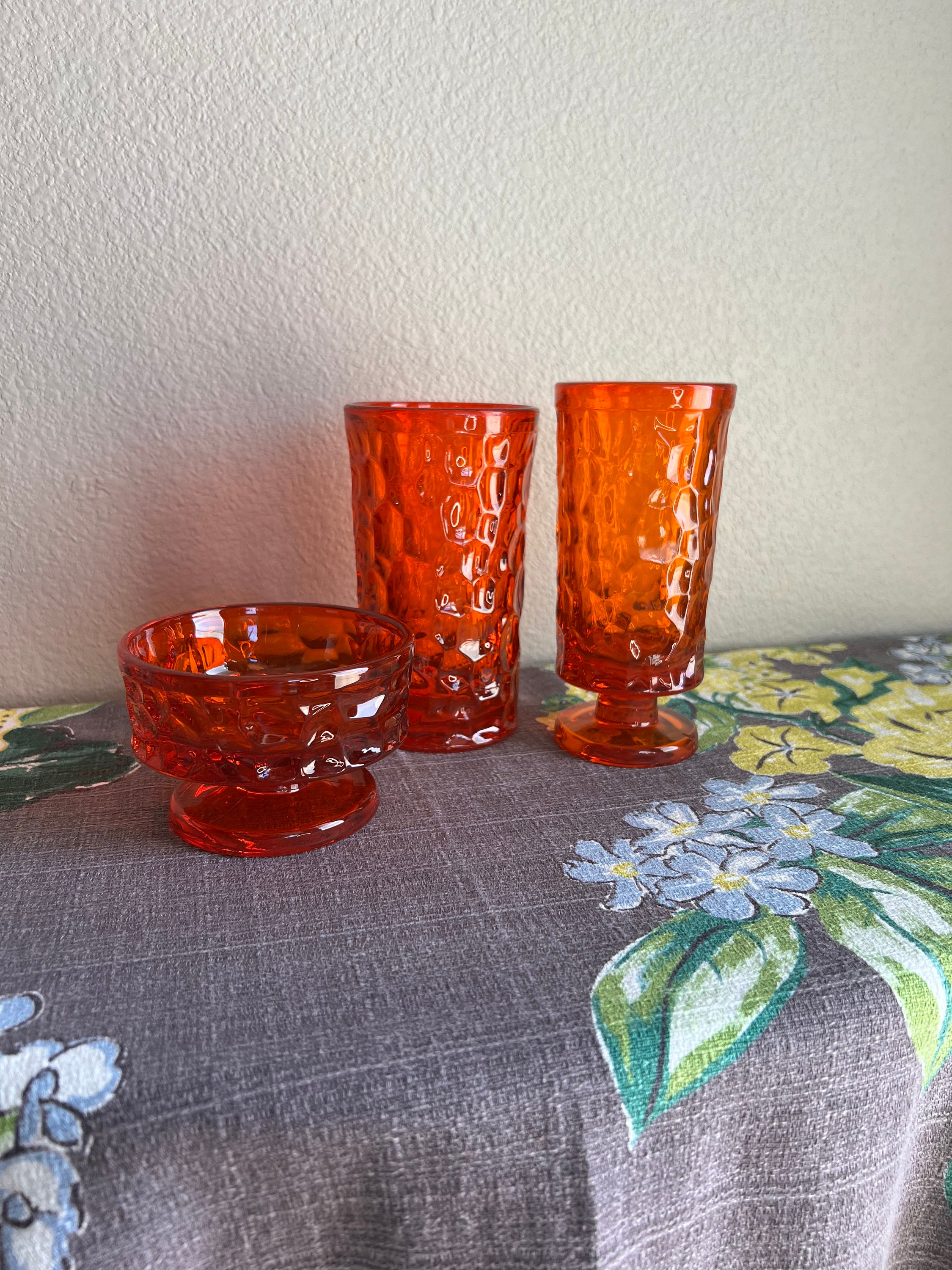 Fostoria Pebble Beach Flaming Orange Glassware - Etsy