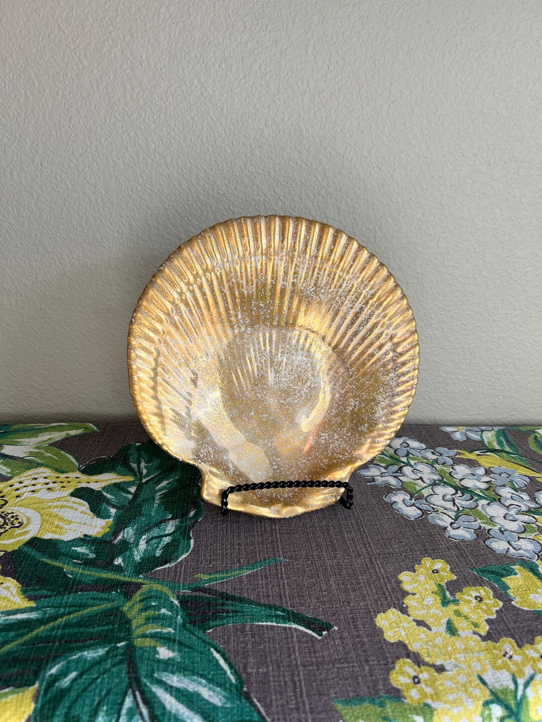 Gold Seashell Catchall Plate Vintage - Etsy