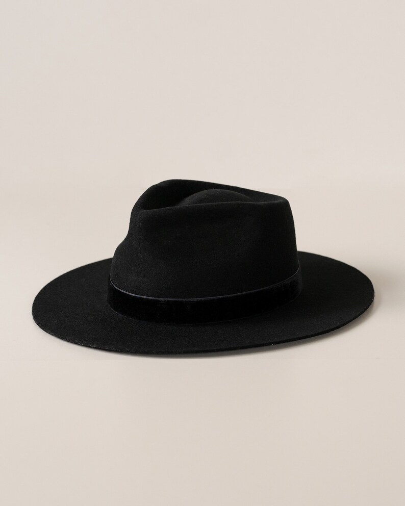Black Fedora for Men, Wide Stiff Brim Hat, Summer, Autumn Head ...