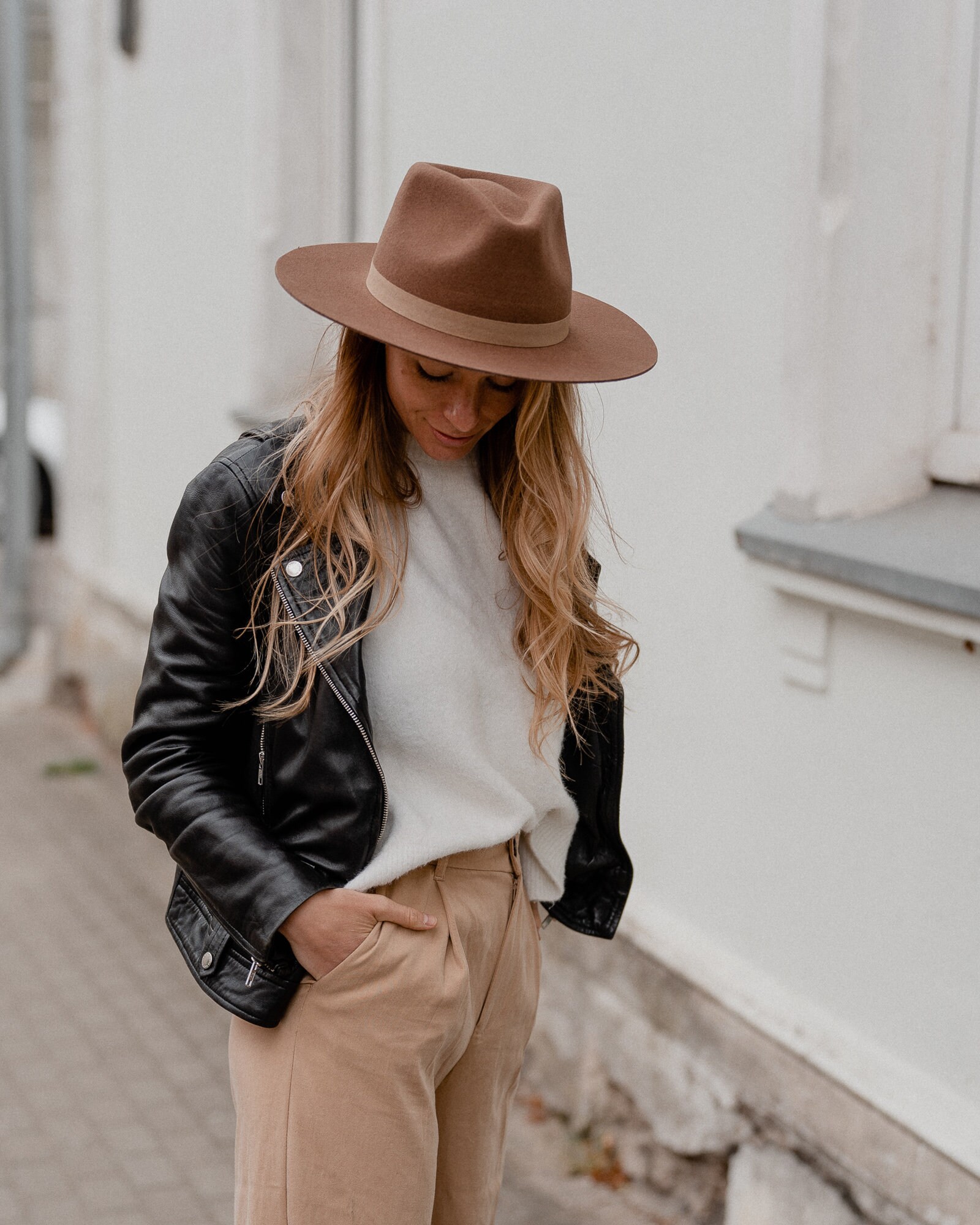 Brown Wide Stiff Brim Wool Felt Fedora Hat for Women the Lefroy - Etsy