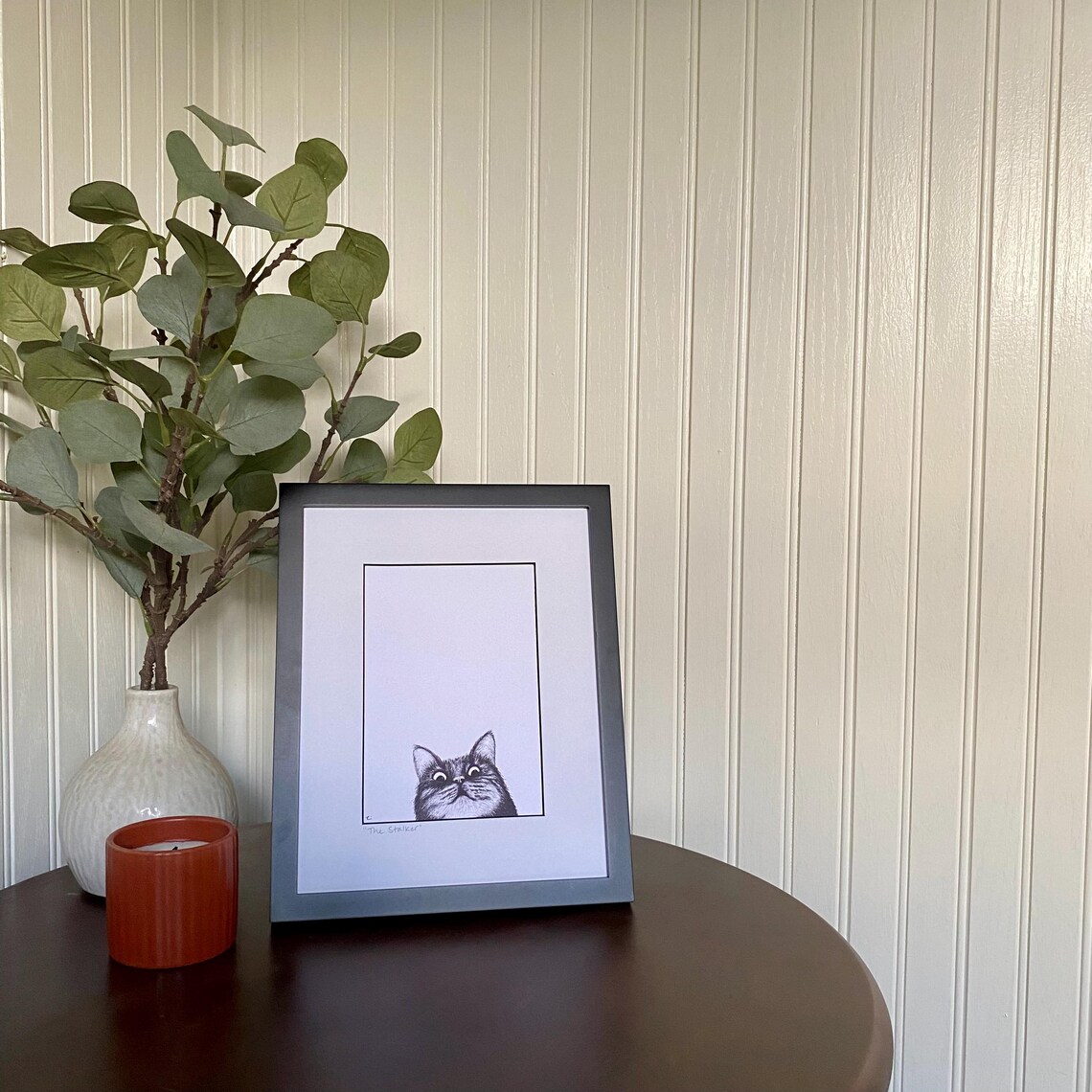 The Stalker Cat Art / Kitten Art / Cats / Gift / Funny Cats / Creeper ...