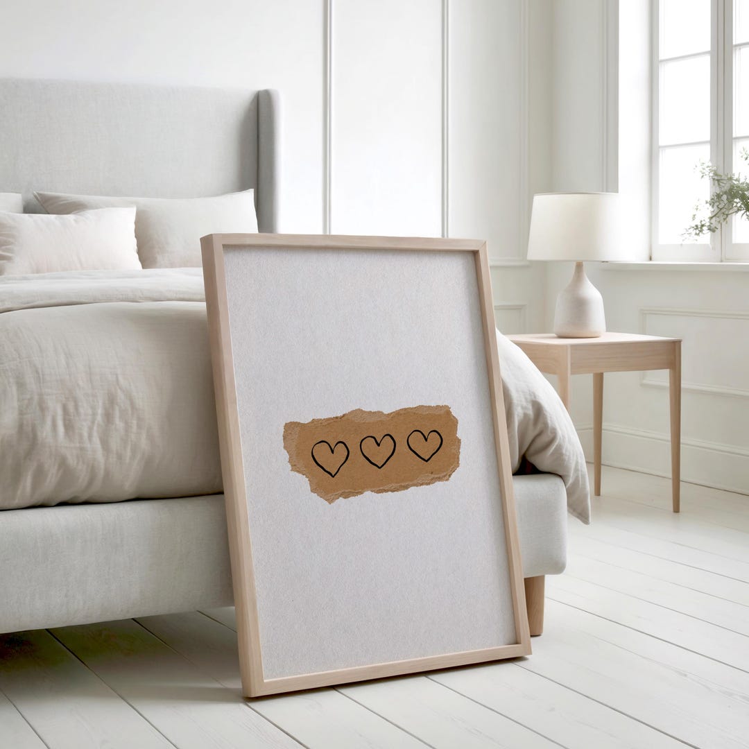 Minimalist Hearts Wall Art, Cute Love Sign Poster (digital Download) - Etsy