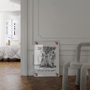 Can You Eat My Apple Printable Wall Art, Adam and Eve Poster, Cute ...