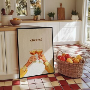Cheers Printable Poster, Retro Bar Cart Art (digital Download) - Etsy