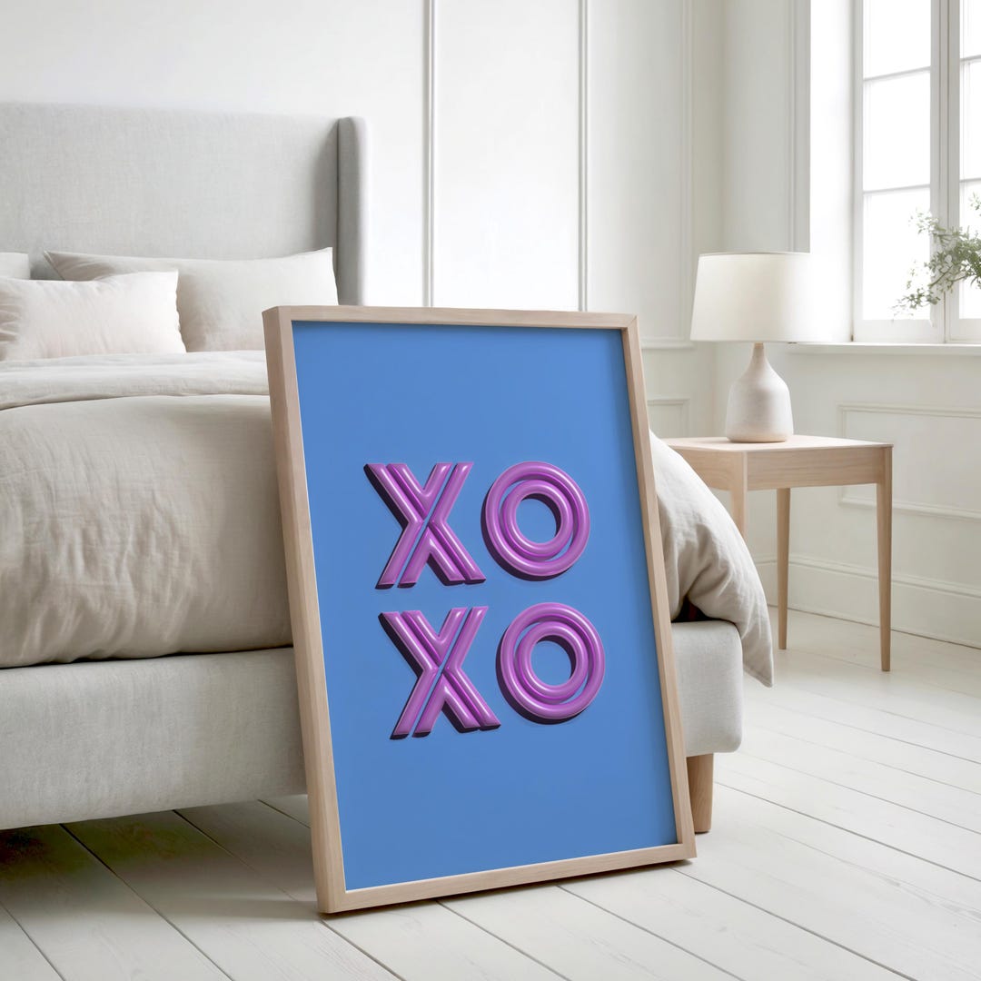 XOXO Printable Poster, Kiss Wall Art, Valentines Day Prints, Maximalist ...